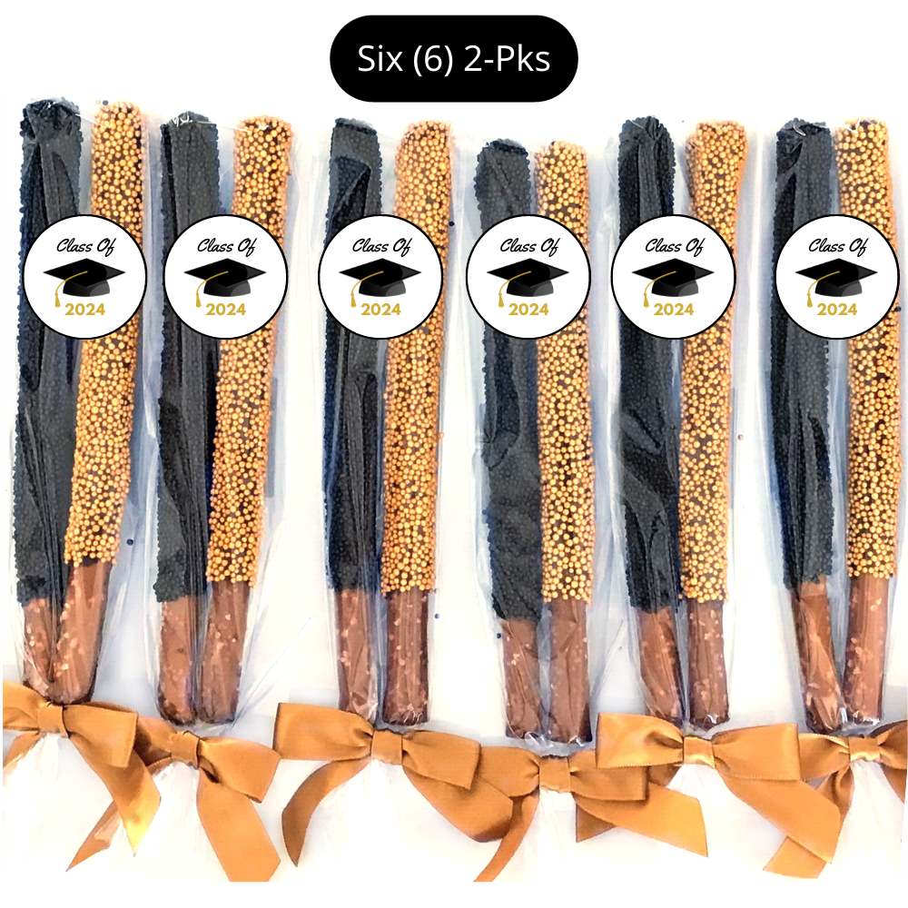 Graduation Chocolate Covered Pretzel Rods – Yummalicious Chocolates